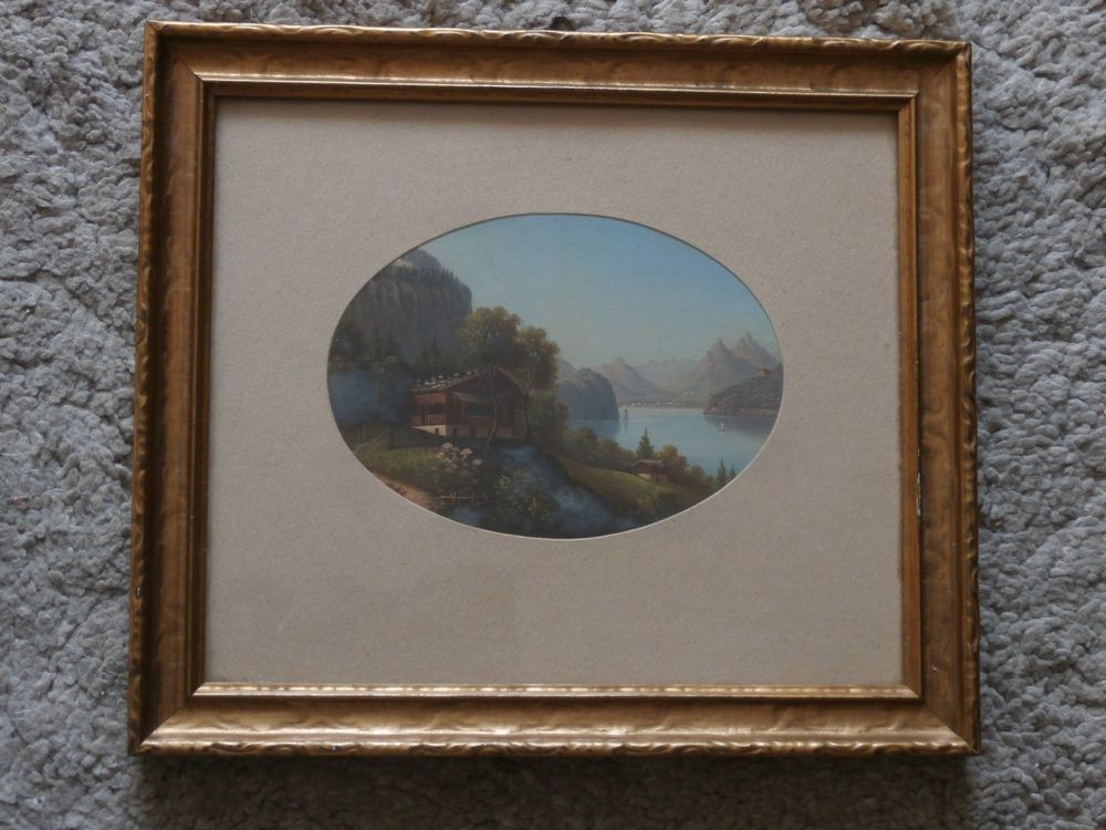 kleines Ölbild Rütli Brunnen Mythen Schillerstein Tell etc (Gebraucht) in Zürich für CHF 33 ...