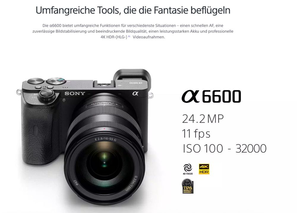 SONY Alpha 6600 / A6600 - Premium E-Mount APS-C-Kamera (Gebraucht) in ...