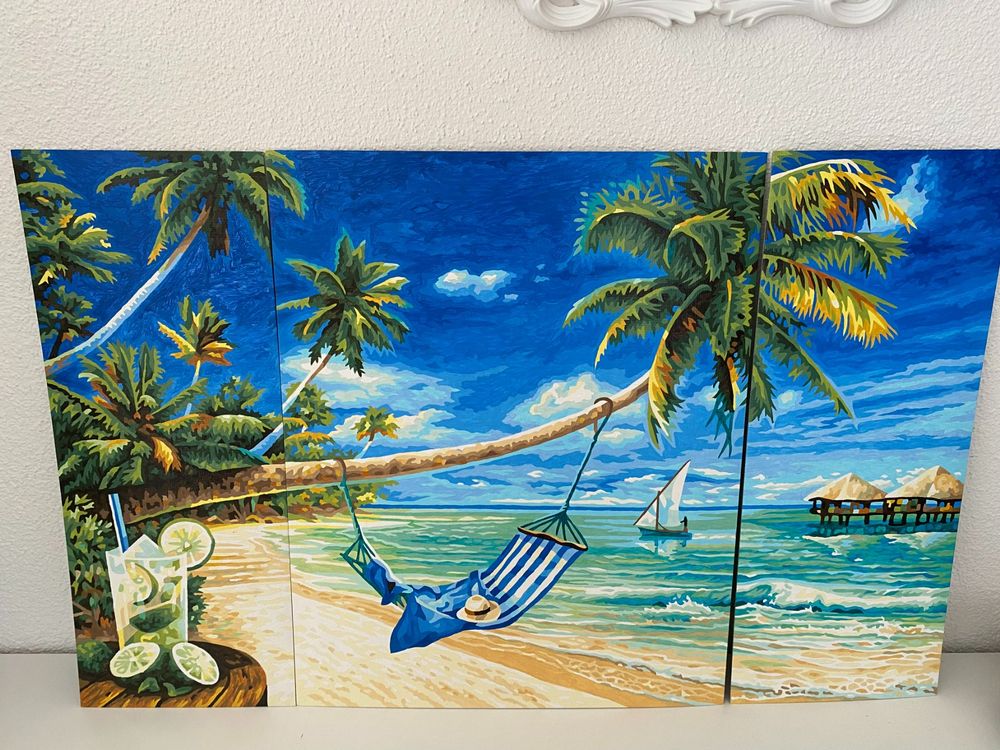 Sommer Bild Triptychon/ Handgemalt | Kaufen auf Ricardo