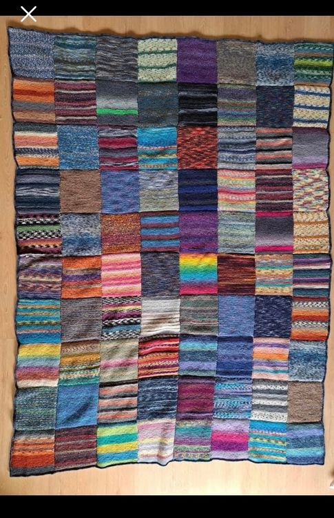 Wunderschöne selbstgestrickte Patchworkdecke 120x150cm (Neu (gemäss Beschreibung)) in Basel für ...