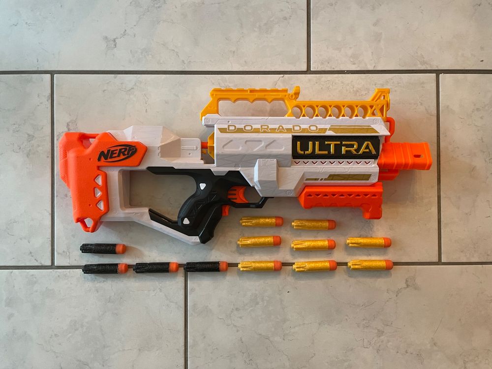 Nerf Gun Ultra Dorado mit Darts Pfeile Munition + Batterien | Kaufen ...
