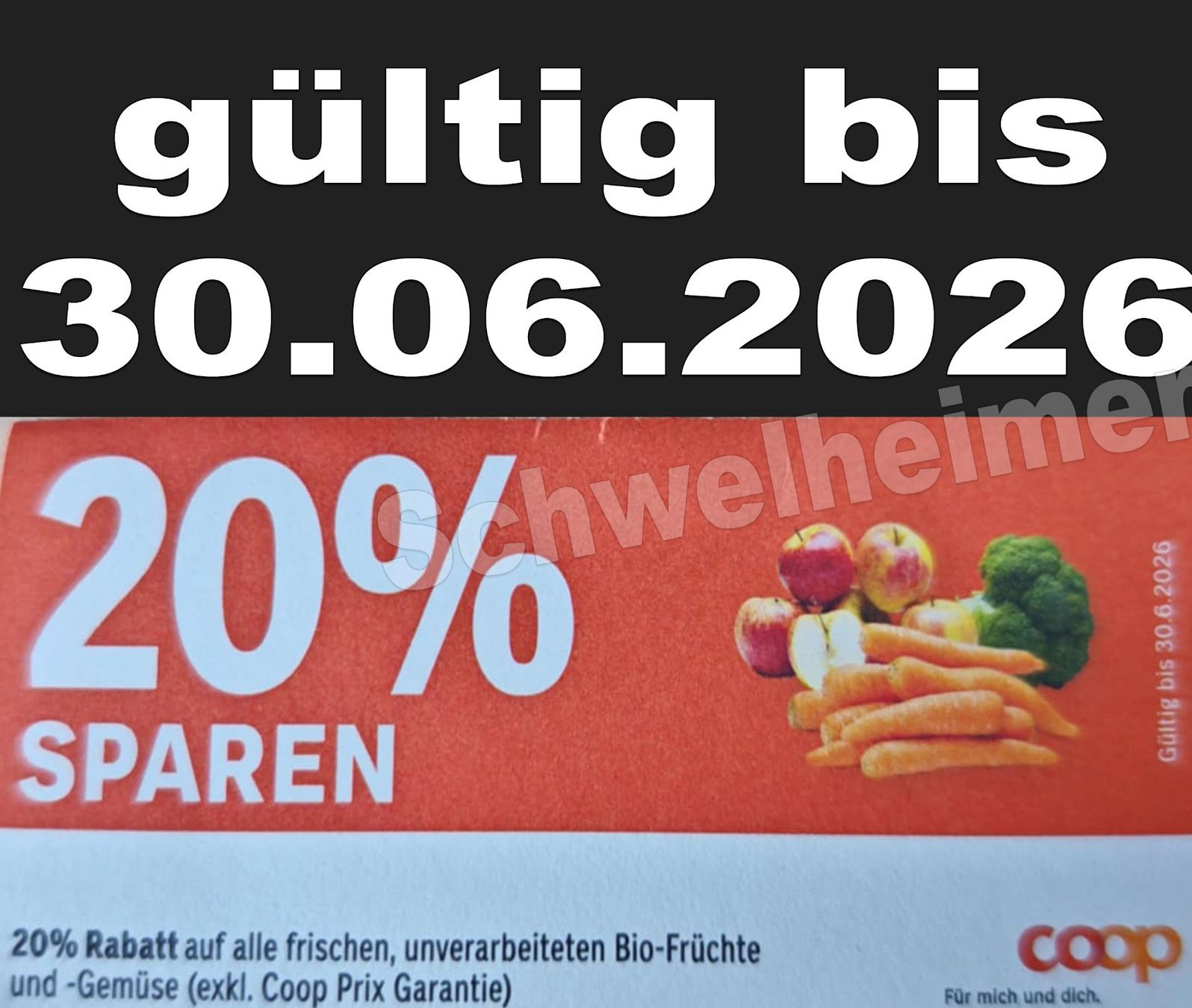 20% Rabatt bei Coop auf Früchte und Gemüse bis 30.06.2026 (Neu und originalverpackt) in ...