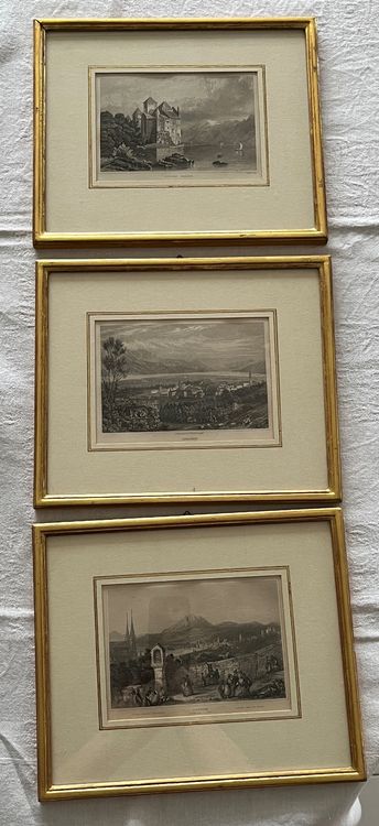 Antike Stiche - Schloss Chillon, Lugano, Luzern (Gebraucht) in Stetten AG für CHF 60 – mit ...