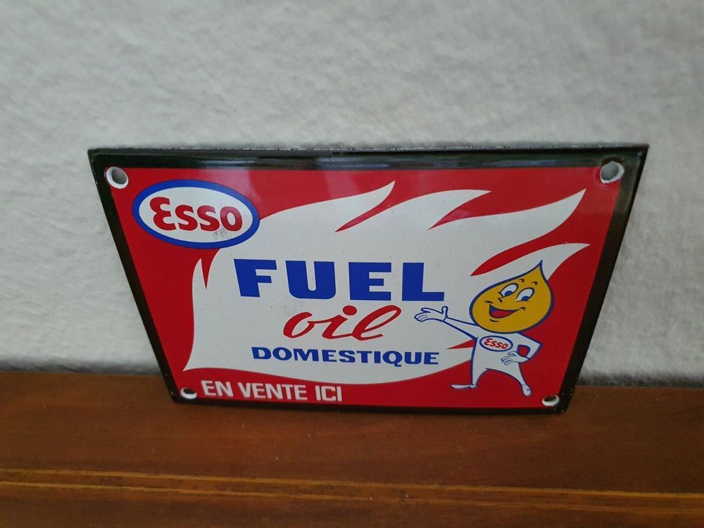 Emailschild ESSO Fuel Oil France Emaille Schild Reklame | Kaufen auf ...