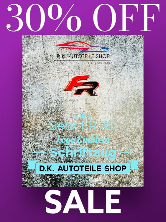 Seat FR Emblem Schriftzug Logo Metall Neu in diversen Farben (Neu und ...