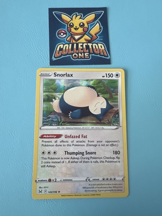 Pokemon Relaxo Snorlax Holo Top Fanliebling (Neu (gemäss Beschreibung ...