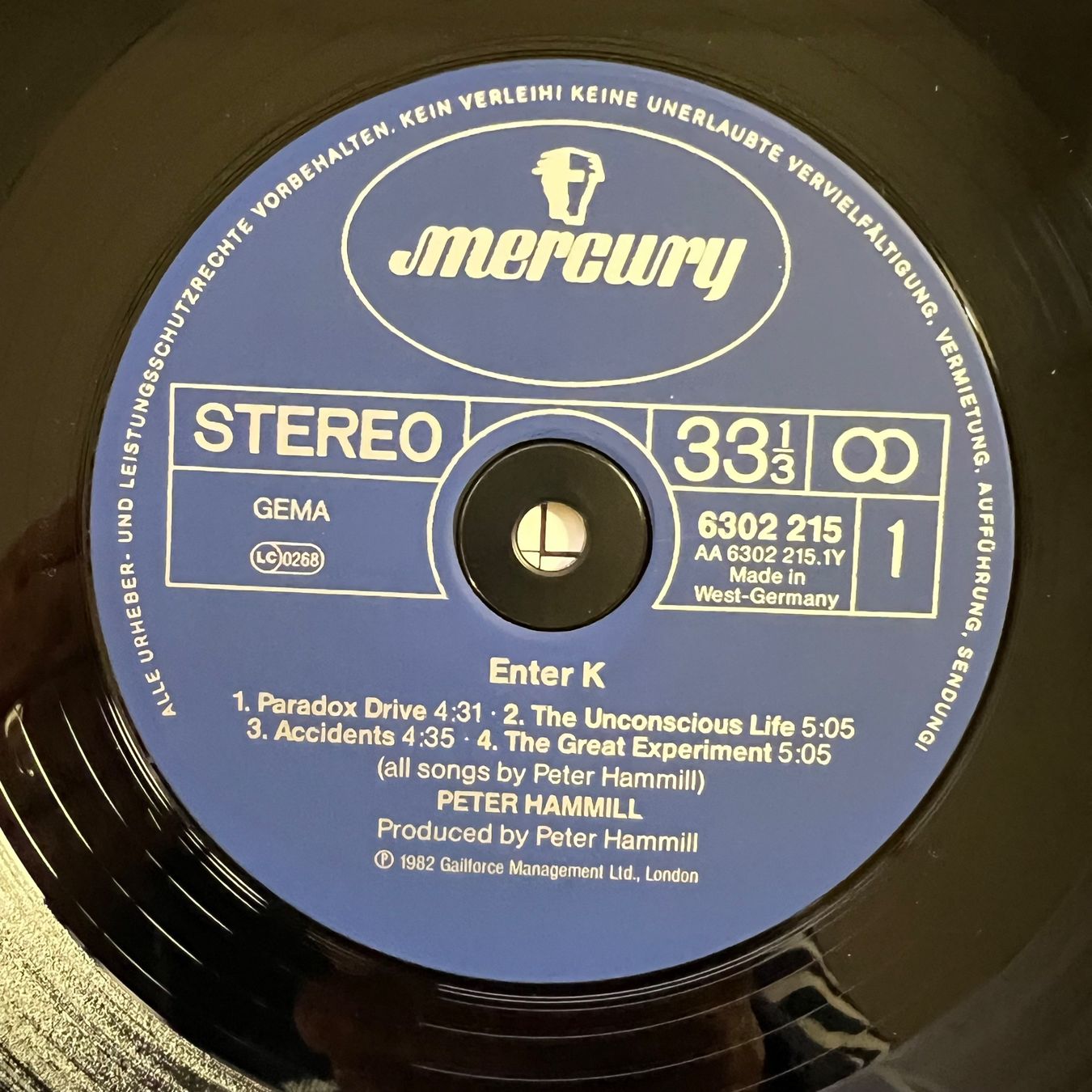 Peter Hammill - Enter K / 1. D-Press. 1982 - Very nice Copy (Gebraucht ...