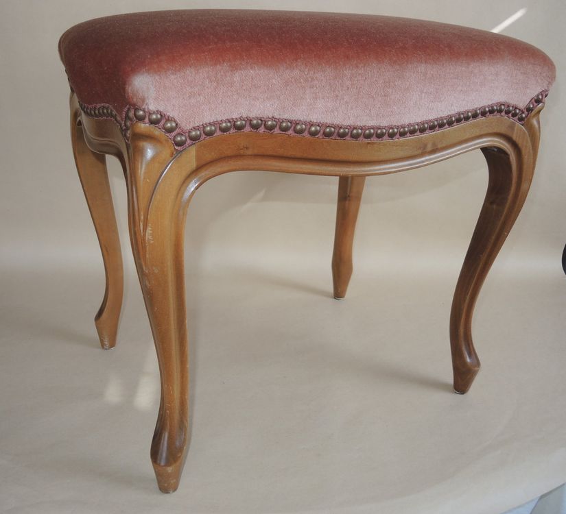 Antiker Hocker Louis Philippe Stil Samt Polster Rosa Nuss (Gebraucht ...