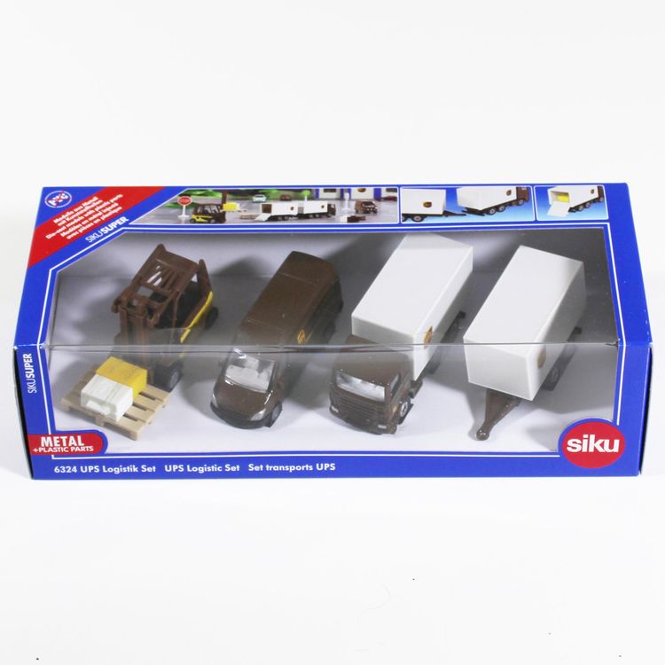 SIKU 6324 UPS Logistik 4er Set Truck mit Anhänger... NEU&OVP (Neu und originalverpackt) in ...