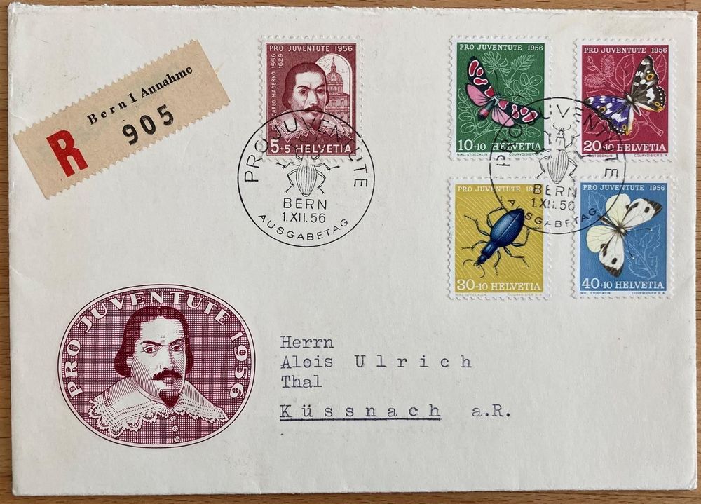 R-FDC Pro Juventute 1956, SBK 50 Fr. | Kaufen auf Ricardo