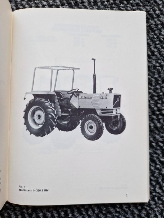Original Betriebsanleitung Traktor Hürlimann H-360 franz. (Gebraucht ...