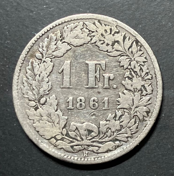 1 Franken 1861 Sitzende Helvetia (Gebraucht) in untervaz für CHF 19 – mit Lieferung auf Ricardo ...
