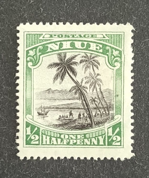 Niue 1920-26, Landing of Captain Cook, 1/2p. ungestempelt (Gebraucht ...