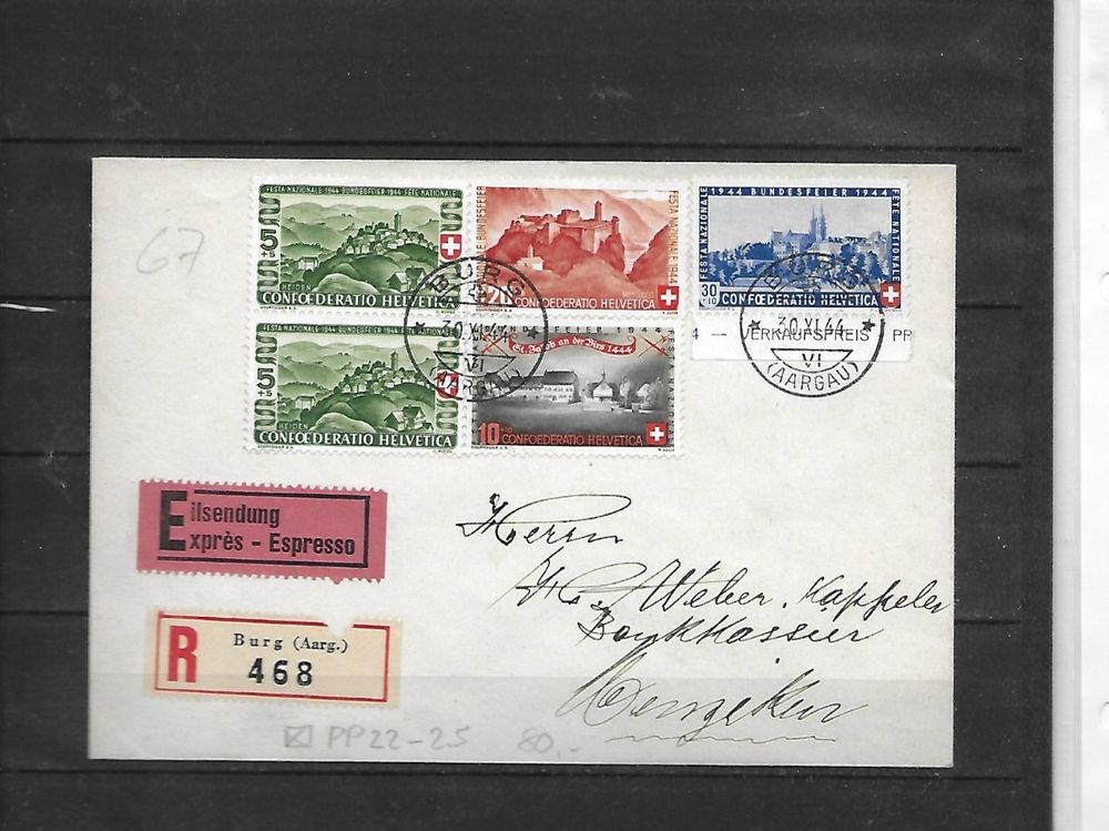 PP Satzbrief 1944 Kat: CHF 80.- (Gebraucht) in Basel für CHF 4 – mit Lieferung auf Ricardo kaufen