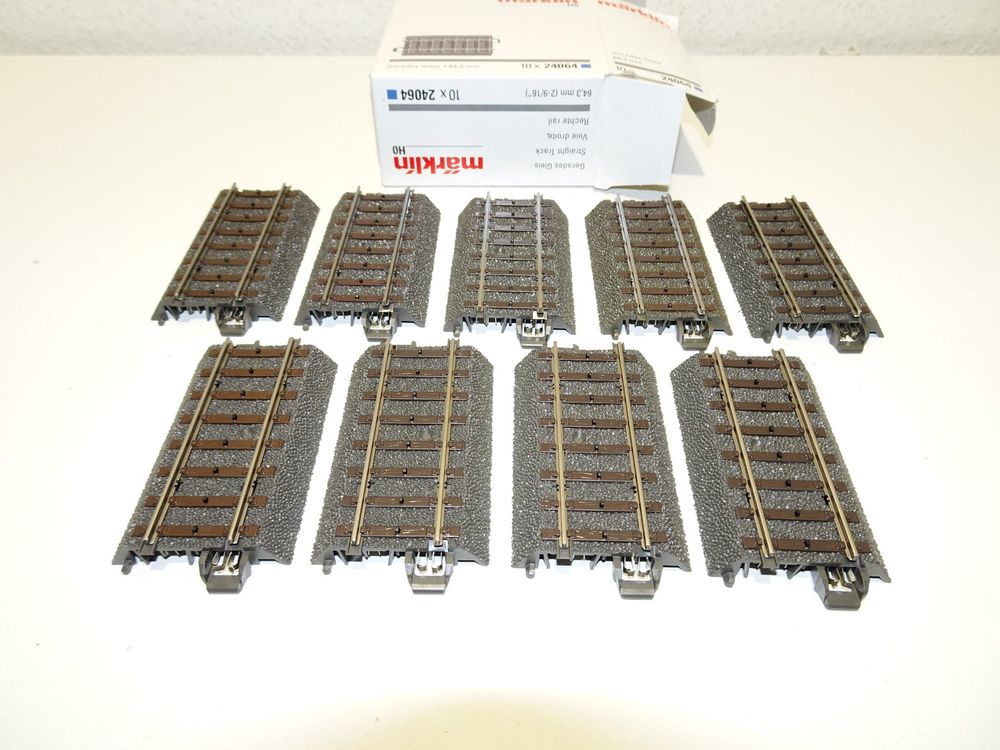 9 Märklin C-Gleis Schienen 64,3mm HO 24064 (Neu (gemäss Beschreibung ...