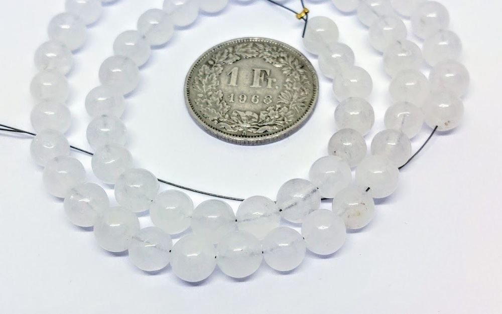 Strang Jade weiss Steine 6 mm 37 cm | Kaufen auf Ricardo