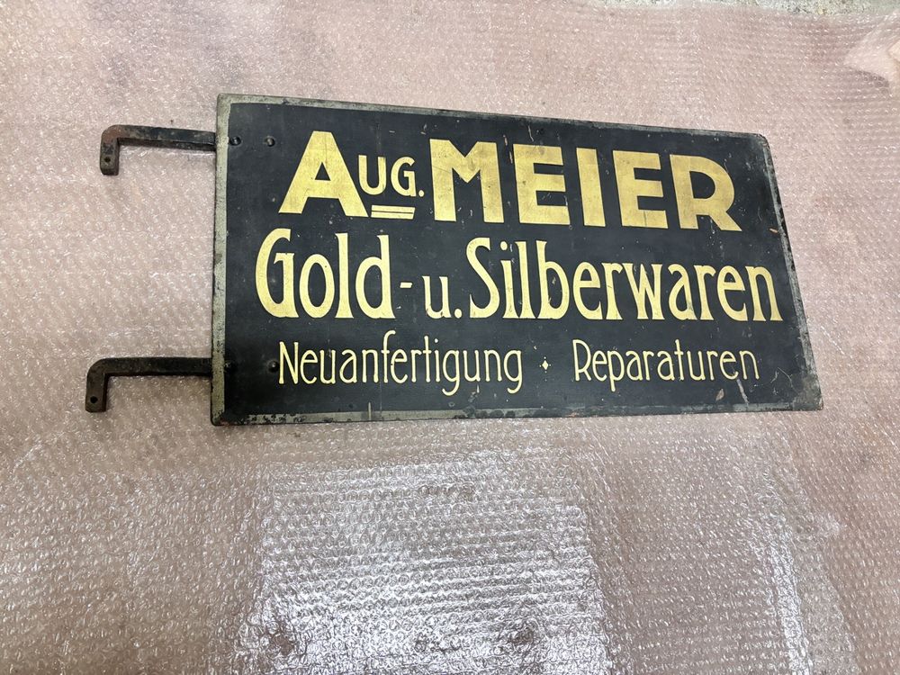 Firmenschild Historisch "Aug. Meier Gold Silberwaren" (Gebraucht) in ...