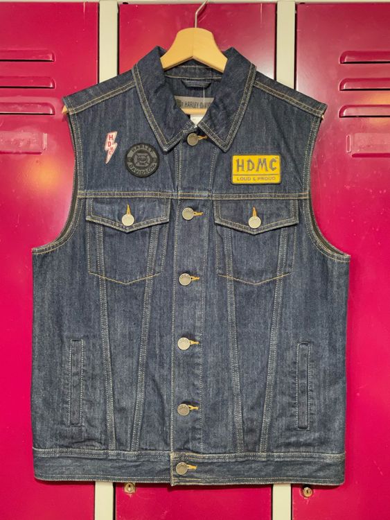 HARLEY DAVIDSON PATCH TRUCKER DENIM VEST SZ: L | Kaufen auf Ricardo
