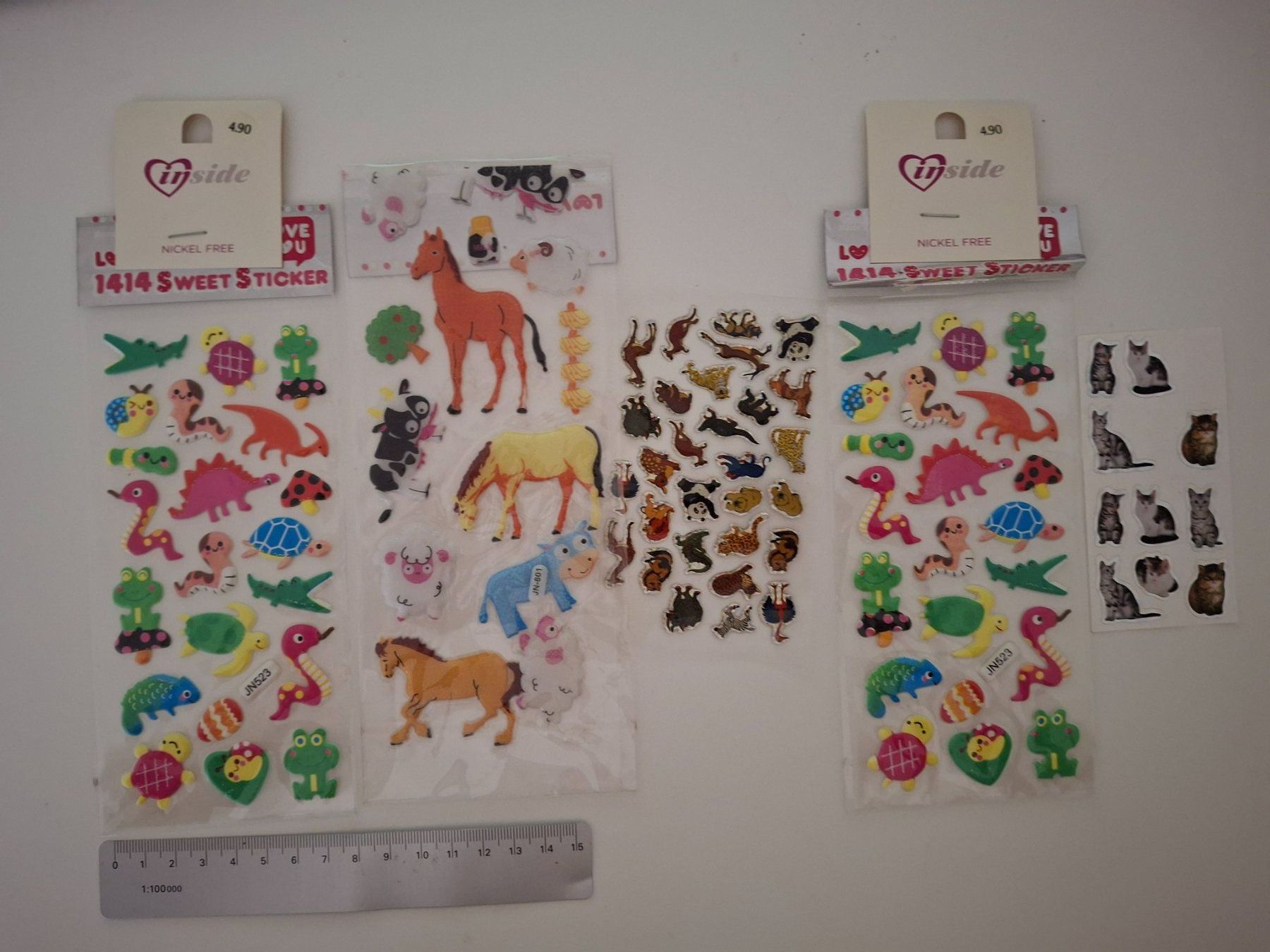 Sticker Set für Kinder, Tiere und Formen, Neu, 5 Bögen (Neu (gemäss ...