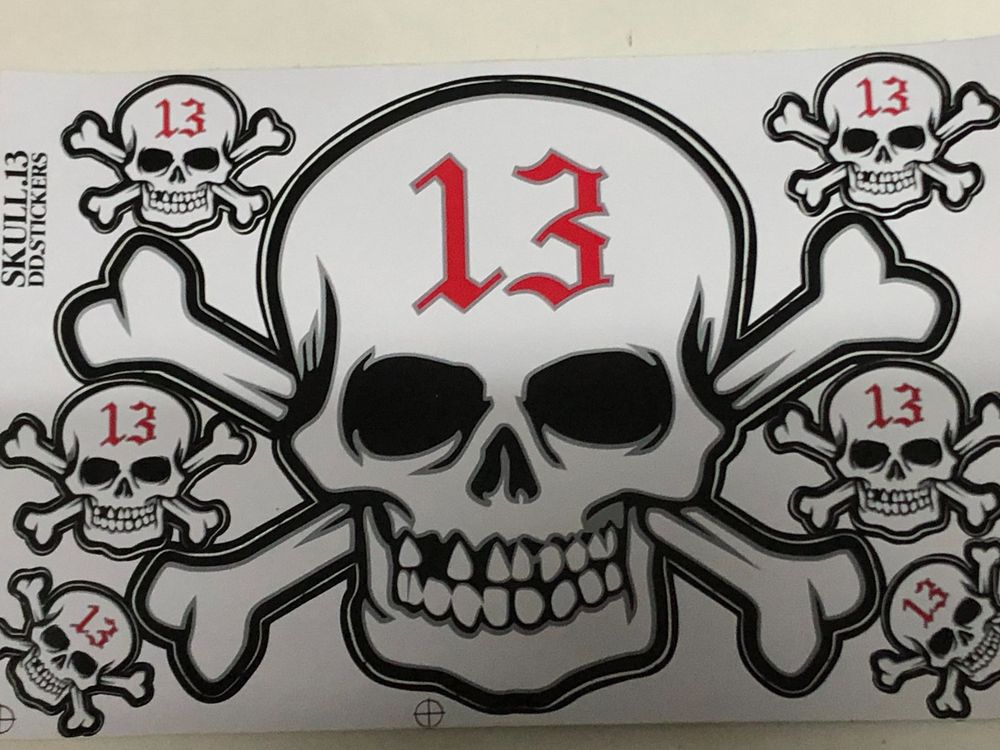 Biker Deko Logo Aufkleber Sticker Skull Totenkopf 13 MC (Neu und ...