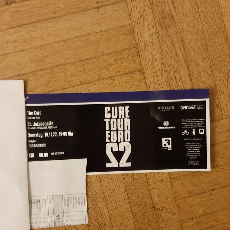 The Cure Ticket - 19.11.2022 St.Jakob Halle Basel (Neu (gemäss ...