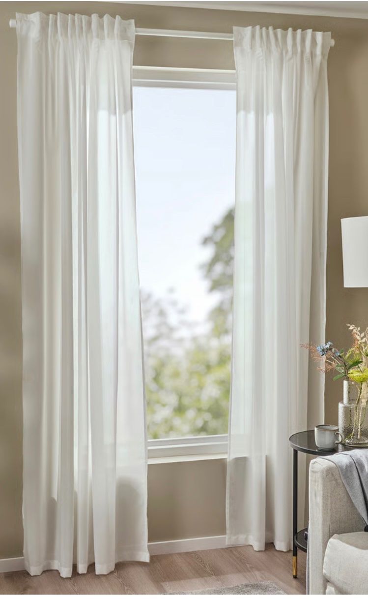 2x IKEA Rosenrobinia Gardinenband-Vorhänge Weiss (Gebraucht) in Basel ...