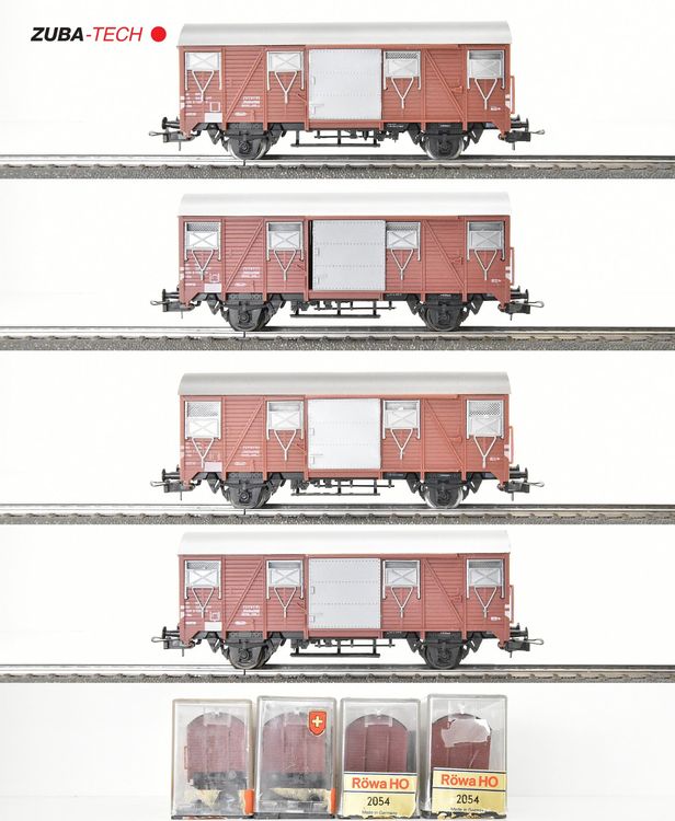 Röwa 4x 2054 Gedeckte Güterwagen der SBB H0 GS mit OVP | Kaufen auf Ricardo