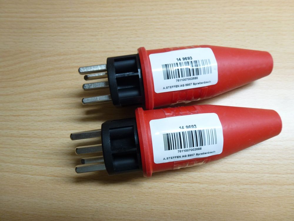 Cee Stecker CEE-Stecker "Shark", 32A, Rot IP44, Kraftstecker 32a Stecker