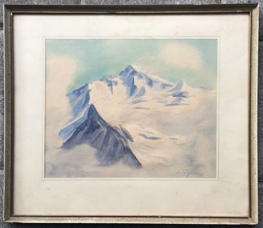Berglandschaft Aquarell Unleserlich Signiert | Kaufen auf Ricardo