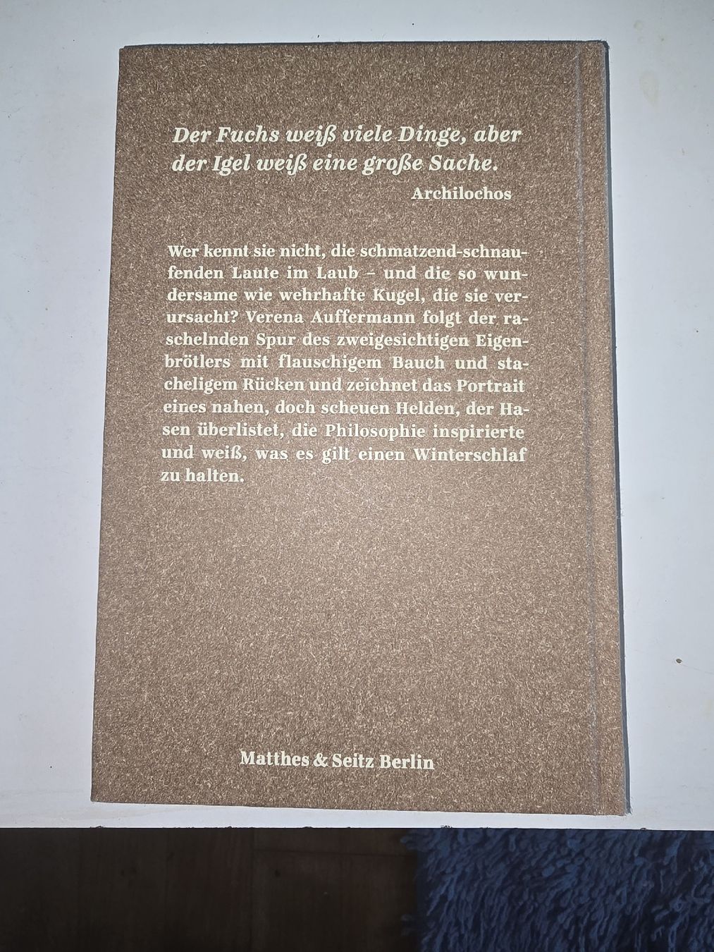 Igel - Ein Portrait von Verena Auffermann, Top Zustand! (Gebraucht) in ...