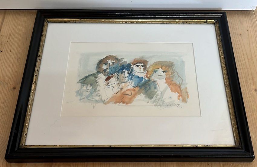 Aquarell Die Gesichter, signiert Hermann Bürgin (ID M129) | Kaufen auf Ricardo