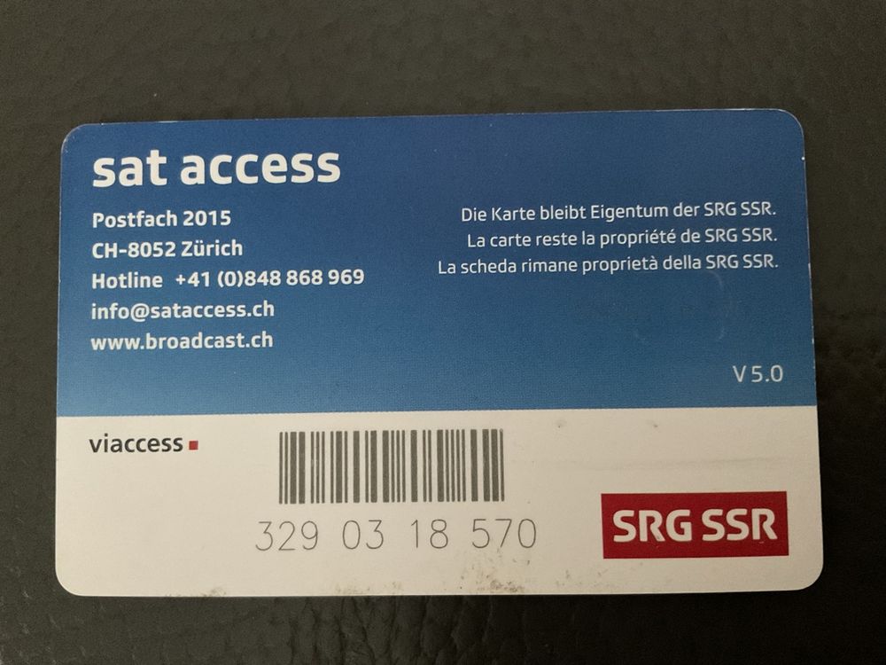 Sat access Karte SRG SSR V5.0 | Kaufen auf Ricardo