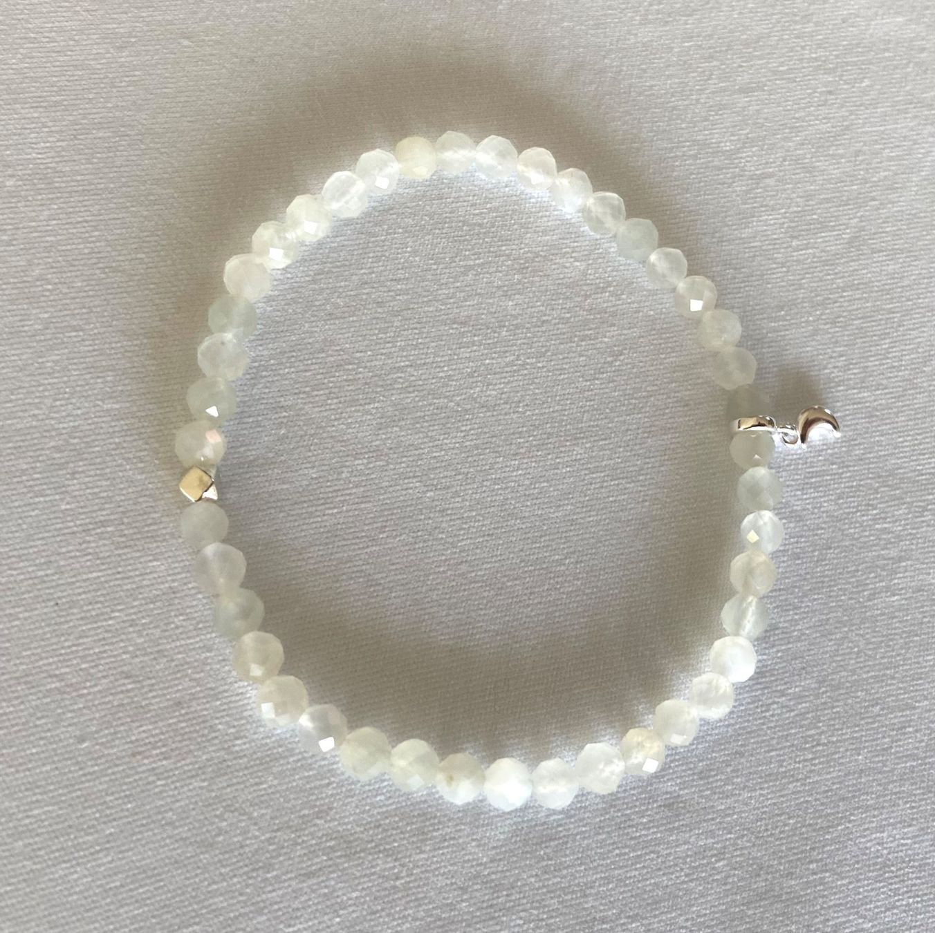 Edelstein Armband weisser Mondstein mit Silber auf Mass (Neu und ...