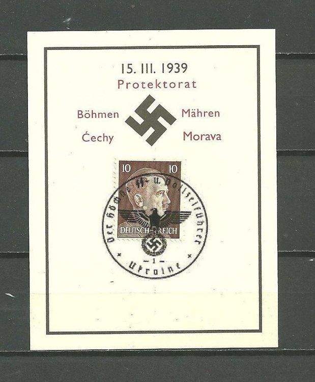 DR Hitler Protektorat 1939 (Gebraucht) in Lüchingen für CHF 3 – mit Lieferung auf Ricardo kaufen