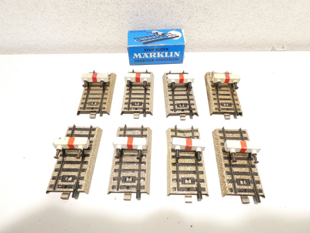 8 Märklin M-Gleis Schienen Prellbock HO 7190 (Q82) (Neu (gemäss ...