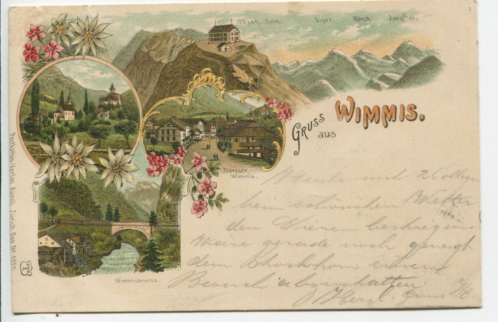 BE 1903 Litho Gruss aus WIMMIS, vier Bilder, PVKZ 1225 (Gebraucht) in ...