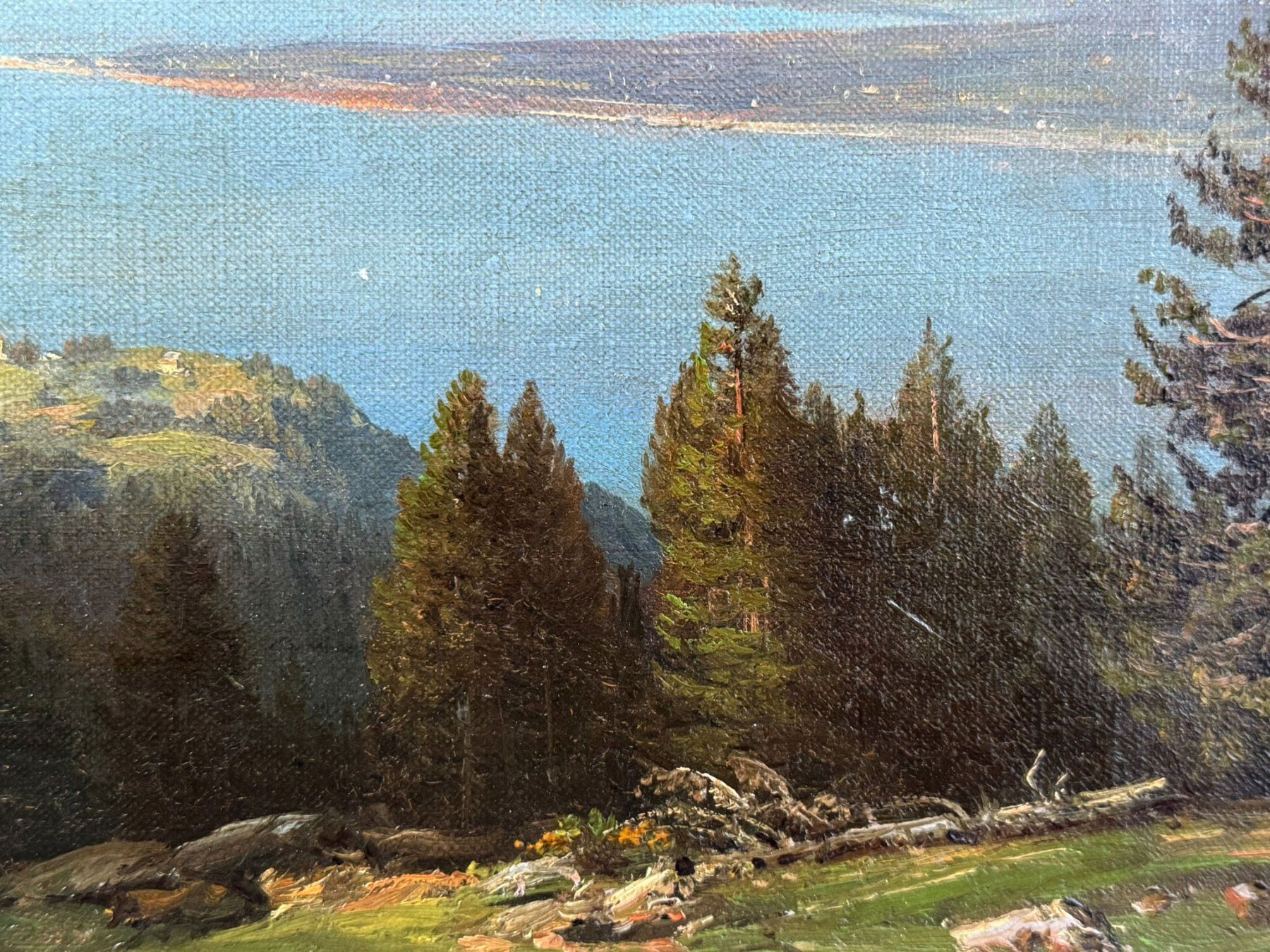 Jean-Philippe George-Julliard Genfersee Gemälde antik 19. Jh (Gebraucht ...