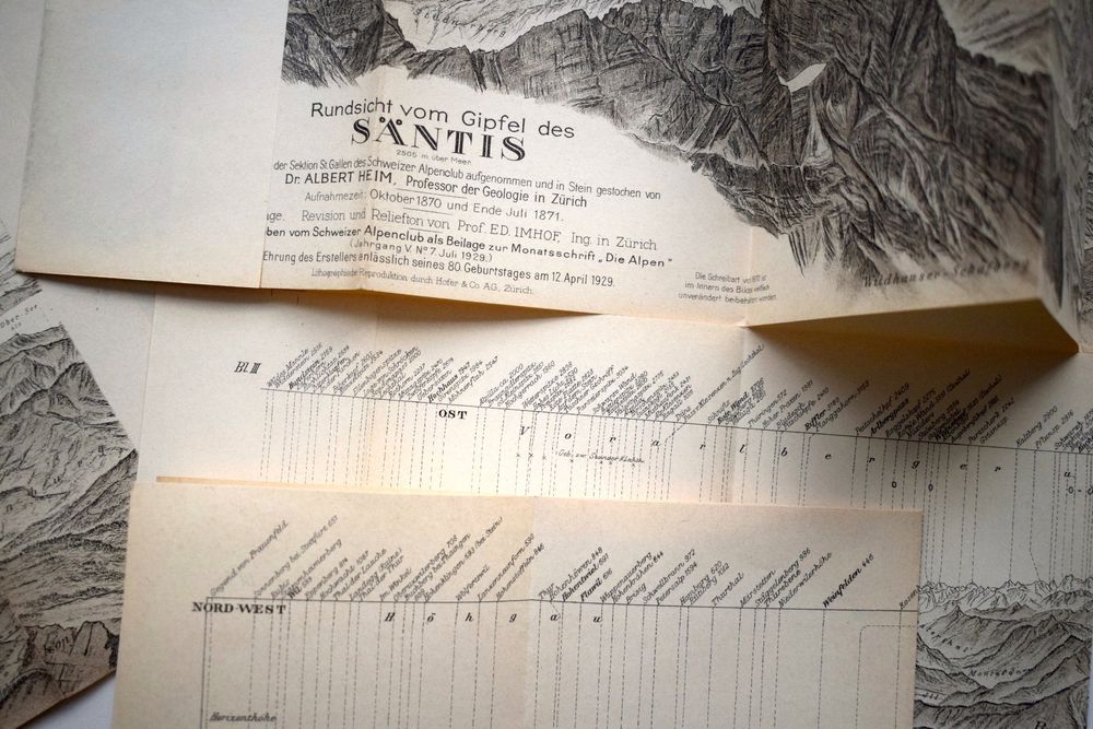 Albert Heim Eduard Imhof Säntis 1871 1929 Panoramakarten SAC (Gebraucht) in Dulliken für CHF 27 ...