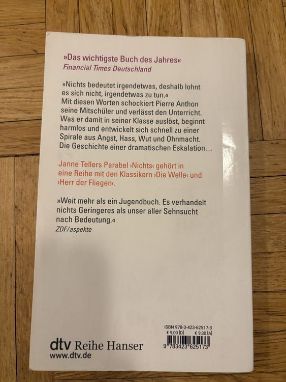 Janne Teller: Nichts. Was im Leben wichtig ist – Roman. (Gebraucht) in ...