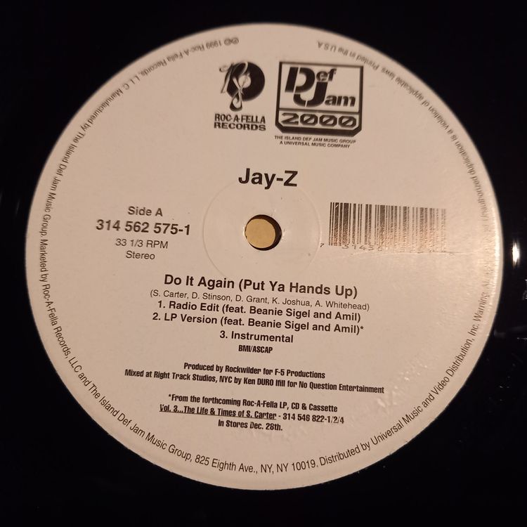 Jay-Z Ft. B. Sigel-Do It Again (Put Ya Hands Up), 12", 1999 (Gebraucht ...