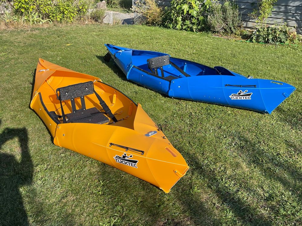 Neues PVC Faltkayak - orange, inkl. Paddel und Lifeweste | Kaufen auf ...