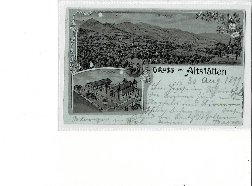 Gruss aus ALTSTÄTTEN SG sehr schöne Litho gel. 1899! | Kaufen auf Ricardo