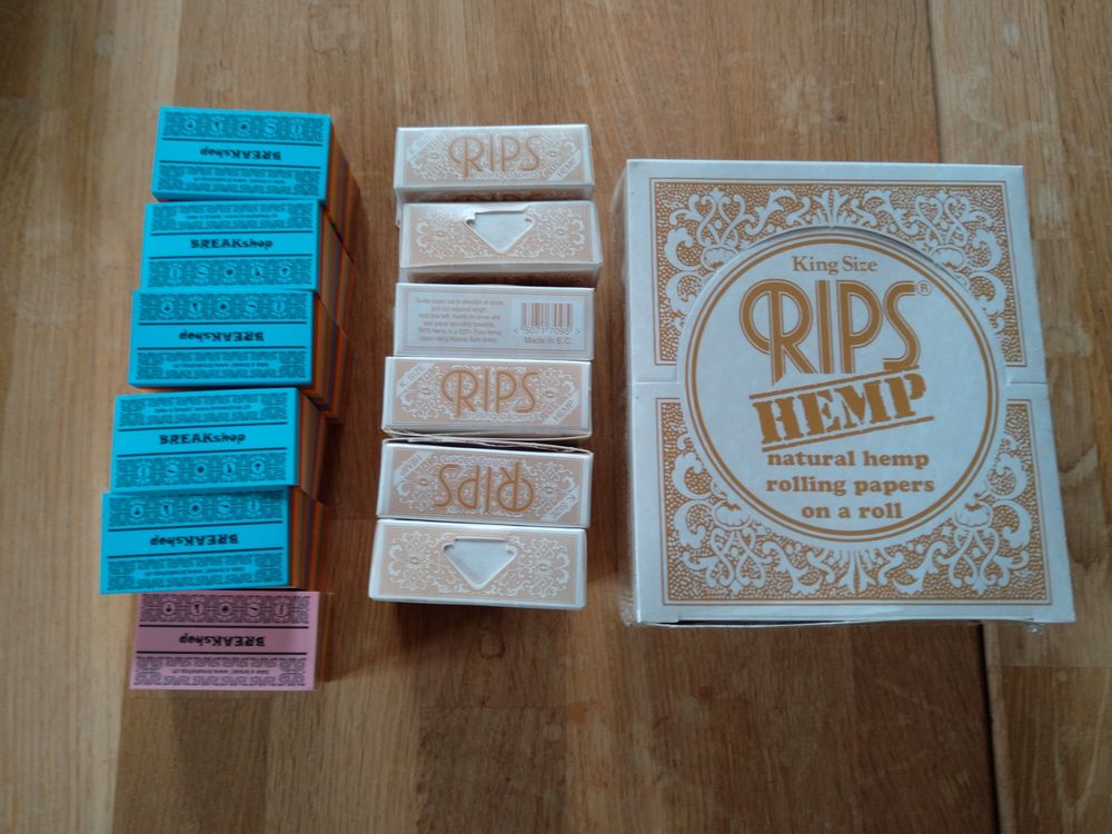 36× RIPS HEMP Hanf King Size Paper und Filter (Neu und originalverpackt ...