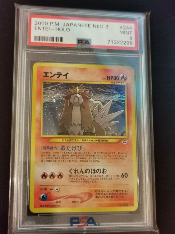 Pokemon PSA 9 Entei Neo 3 Japanese | Kaufen auf Ricardo