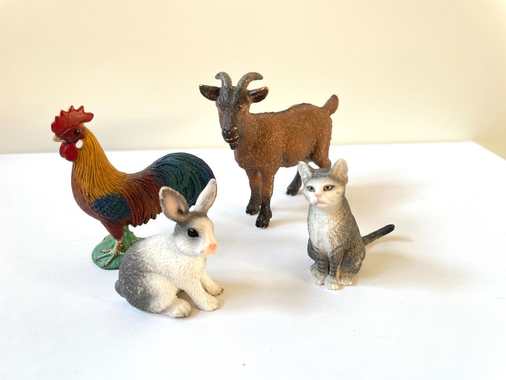 Schleich Bauernhof mit Katze, Hase, Hahn und Ziege | Kaufen auf Ricardo