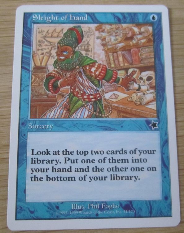 Magic the Gathering Karte Sleight of hand Starter 1999 | Kaufen auf Ricardo