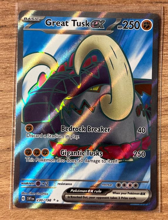 Great Tusk ex FULL ART 230/198 Pokemon Scarlet Violet (Neu (gemäss ...