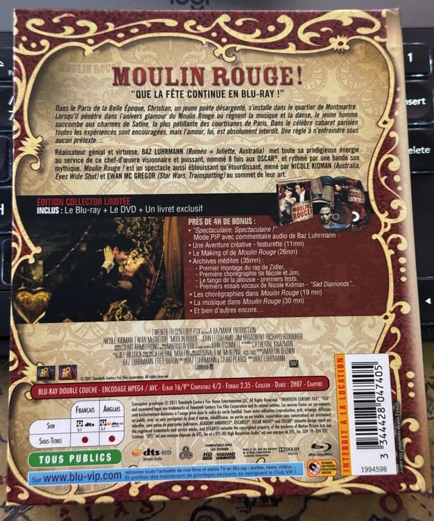 Moulin Rouge ! (2001) - Blu-ray + DVD (Digibook) (D'occasion) à ...