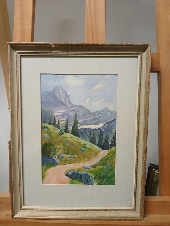 Aquarell Berglandschaft "C.Matthey" gerahmt (Gebraucht) in Balsthal für CHF 45 – mit Lieferung ...
