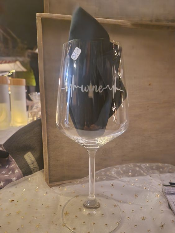 Weinglas mit EKG "Wine" Gravur (Neu und originalverpackt) in ...